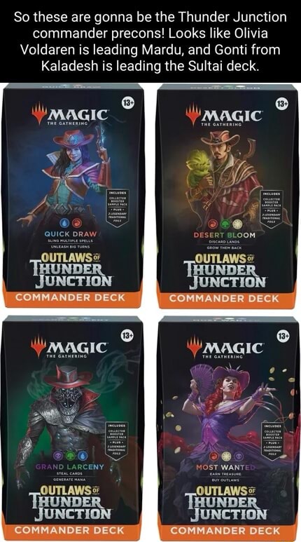 So these are gonna be the Thunder Junction commander precons! Looks ...