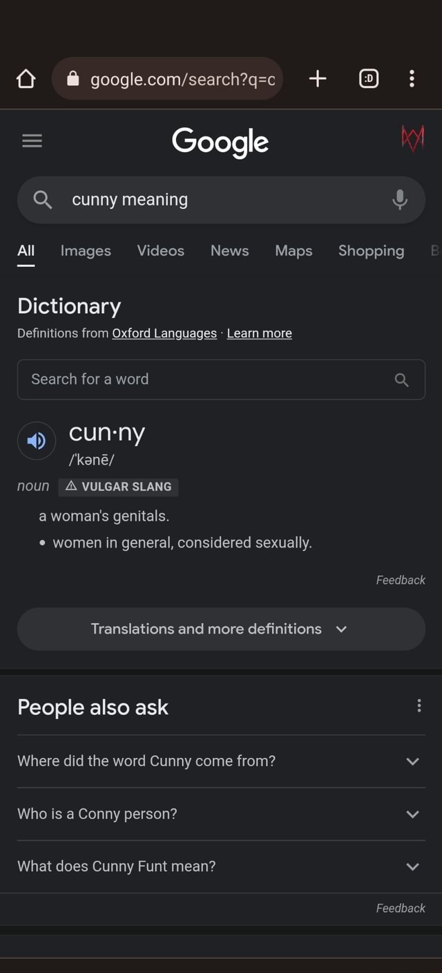 Google cunny meaning All Images Videos News Maps Shopping Dictionary ...