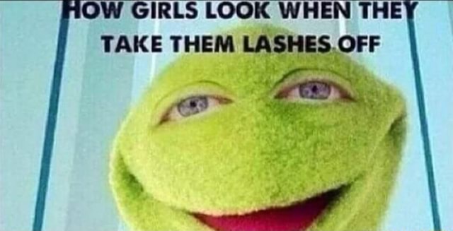 OW GIRLS LOOK WHEN THE TAKE THEM LASHES OFF - iFunny