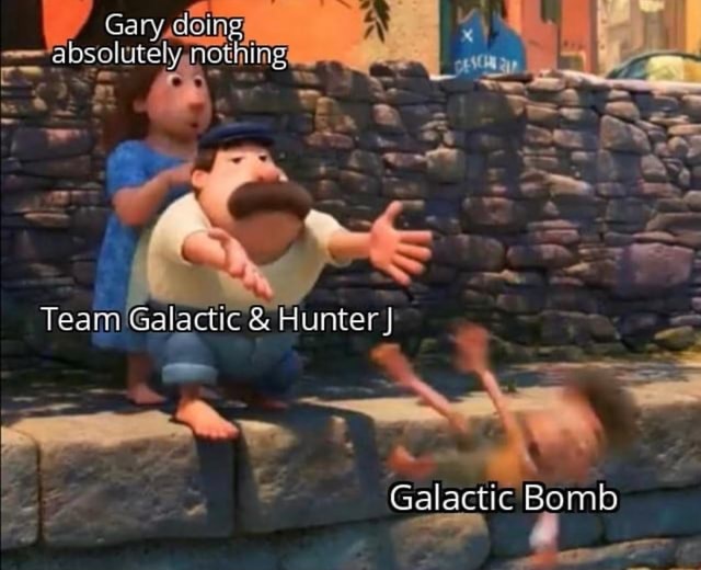 Gary deing Team Galactic & Hunter J Galactic Bomb - iFunny