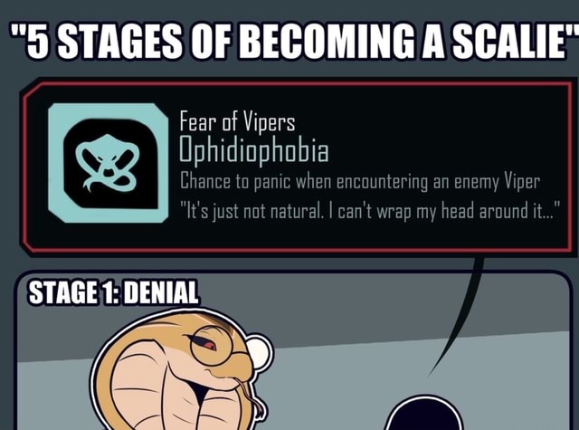 STAGES OF BECOMING A SCALIE Fear of Vipers Ophidiophobia Chance to ...