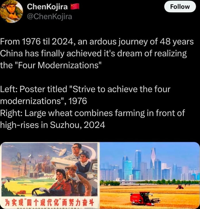 Chenkojira From 1976 til 2024, an ardous journey of 48 years China has ...
