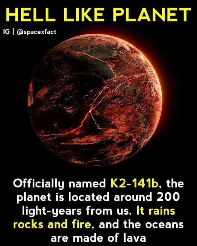HELL LIKE PLANET IG I @spacexfact Officially named K2-141b, the planet ...
