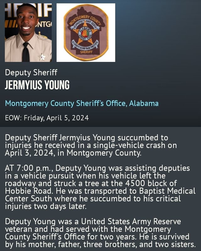 ElF Deputy Sheriff JERMYIUS YOUNG Montgomery County Sheriff's Office ...