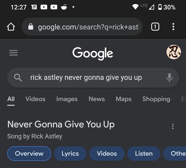 = Google Q_ rick astley never gonna give you up All Videos Images News ...