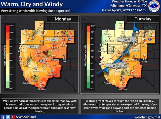 Warm, Dry and Windy Very strong winds with blowing dust expected ...
