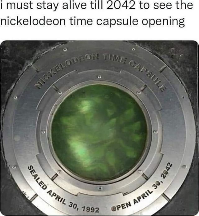 I must stay alive till 2042 to see the nickelodeon time capsule opening ...