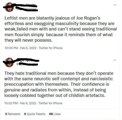 Leftist men are blatantly jealous of Joe Rogan's effortless and ...
