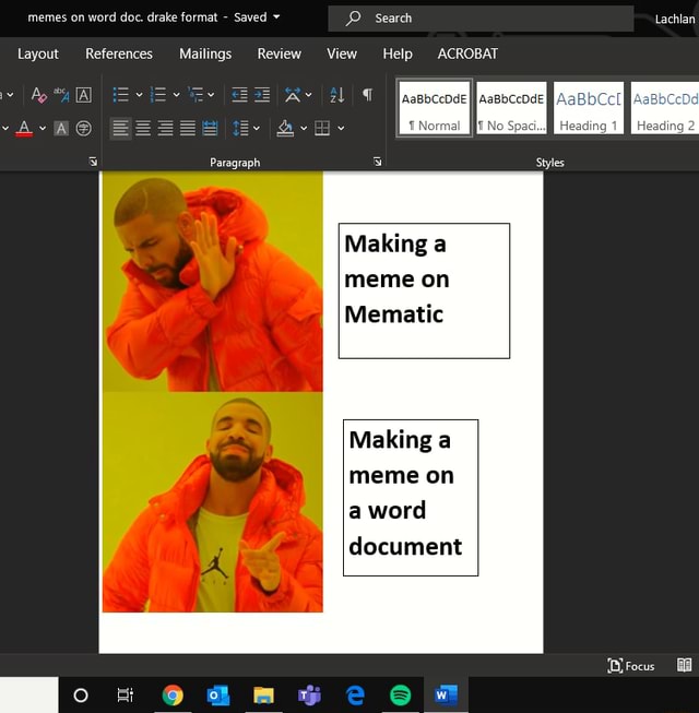 Memes on word doc. drake format - Saved Search Lachlan layout ...