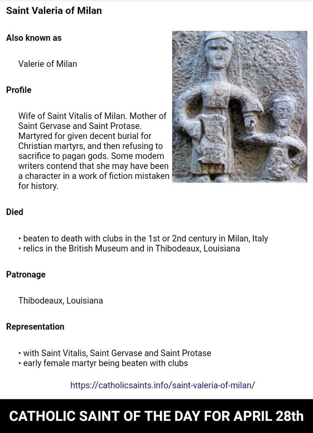 Saint Valeria of Milan Also known as Valerie of Milan Profile Wife of ...
