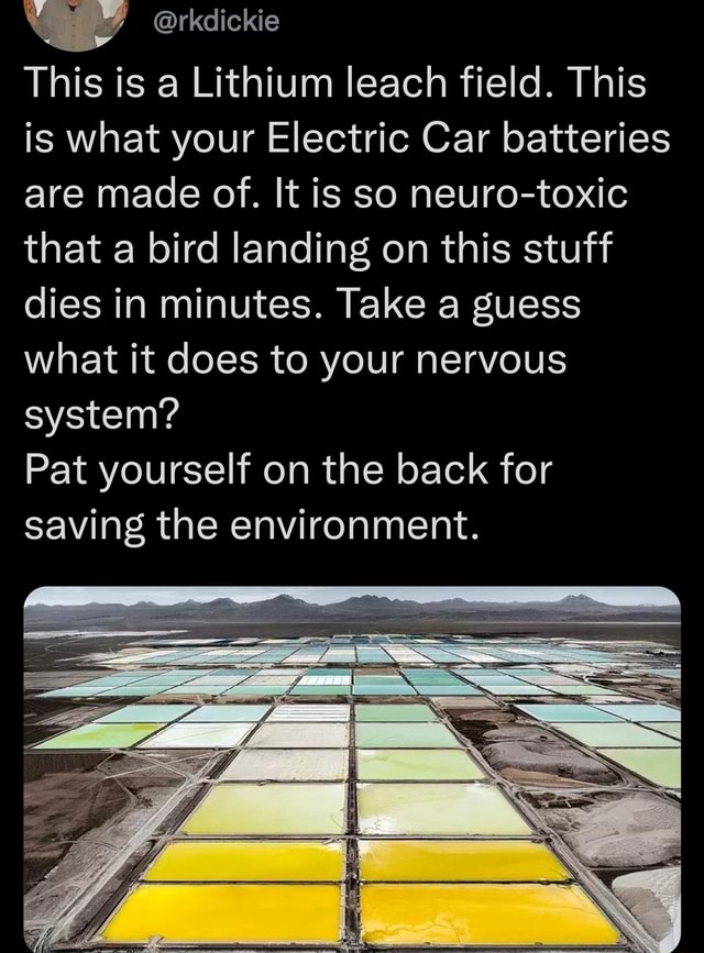 @rkdickie This is a Lithium leach field. This is what your Electric Car ...