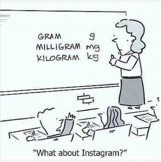 GRAM MILLIGRAM mg KILoGRAM kg "What about Instagram?" - iFunny