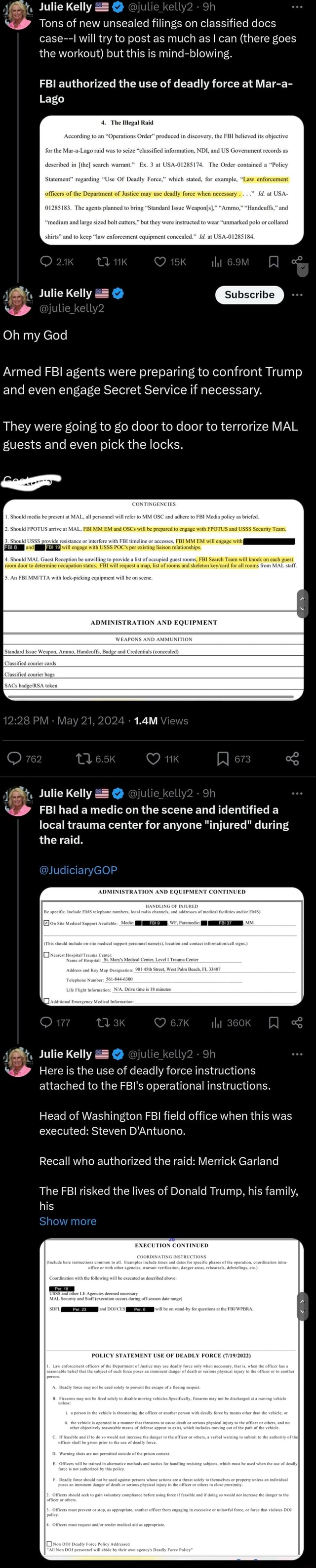 Y2-9 Julie Kelly @ @julie ke Tons of new unsealed filings on classified ...