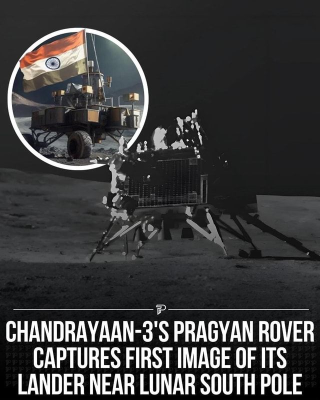 Swipe Indias Pragyan moon rover captures its first image of the Vikram ...