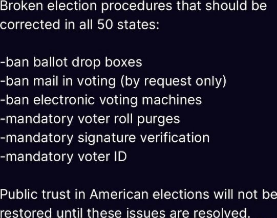 Broken election procedures that should be corrected in all 50 states ...