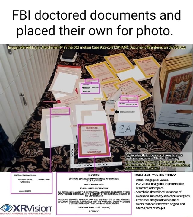 FBI doctored documents and placed their own for photo. SECRETSCI ...