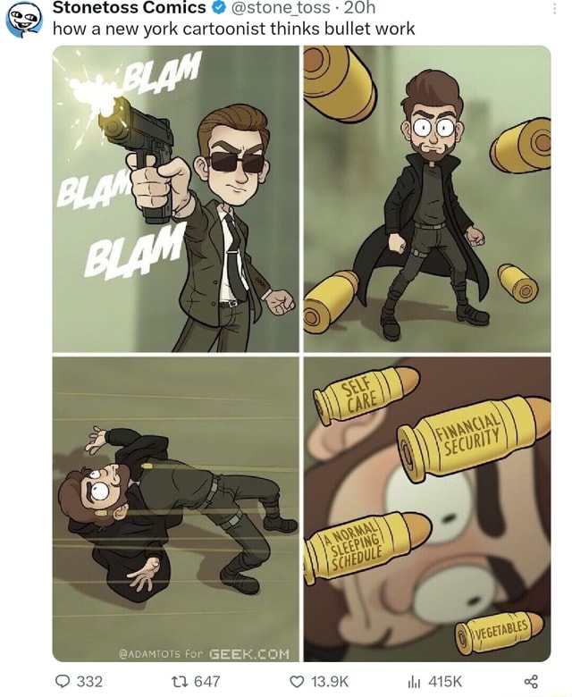 Stonetoss Comics @stone toss - 20 how anew york cartoonist thinks bullet work for 332 647 13.9K ...