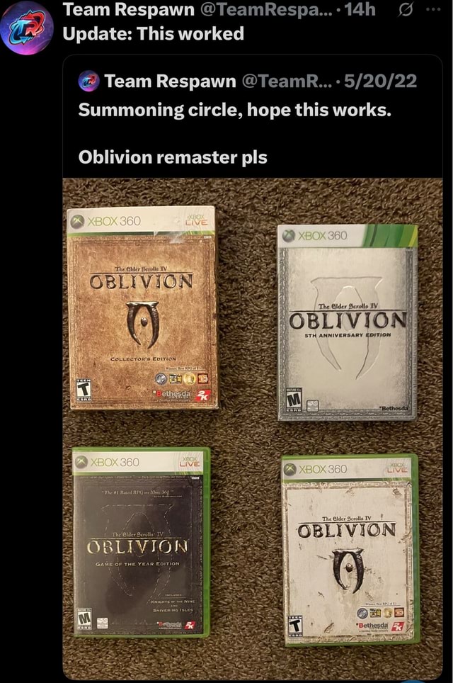 Team Respawn Update: This worked @ Team Respawn Team... Summoning circle, hope this works ...