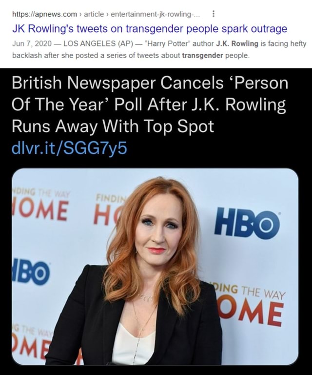 JK Rowling's tweets article on transgender people entertainment-jk ...
