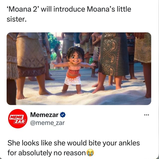 'Moana 2' will introduce Moana's little sister. Memezar @ @meme zar She ...