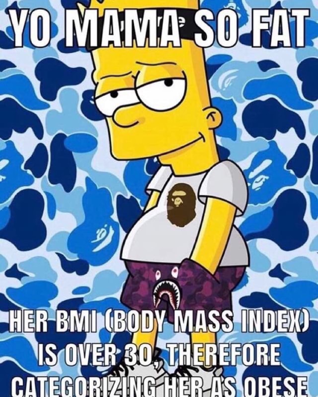 YO MAMM SO FAT HER BMI MASS INDEX) IS OVER 30, THEREFORE COTEGORIZING ...