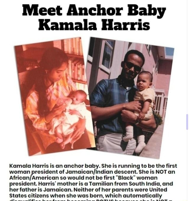 Meet Anchor Baby Kamala Harris Kamala Harris is an anchor baby. She is ... Meet Anchor Baby Kamala Harris Kamala Harris is an anchor baby. She is ...