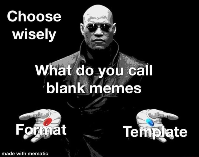 Choose wisely What do you call blank memes Format Template - iFunny