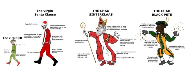The virgin THE CHAD THE CHAD Santa Clause SINTERKLAAS BLACK PETE Fat ...
