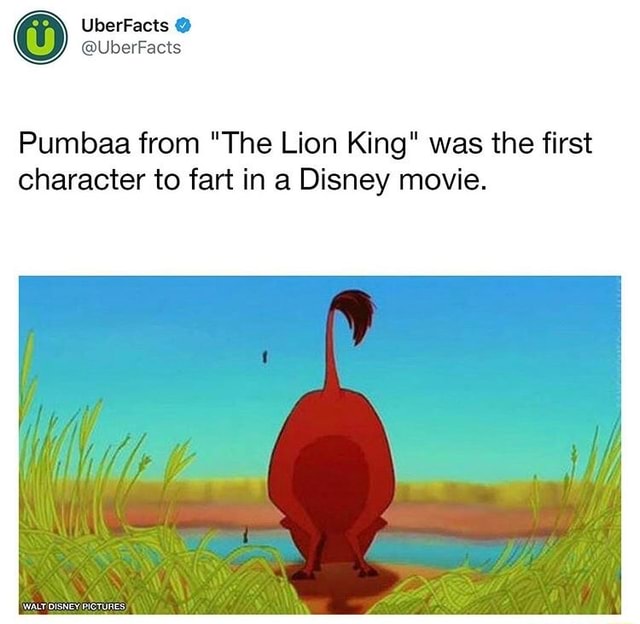 Pumbaa from "The Lion King" was the first character to fart in a Disney ...
