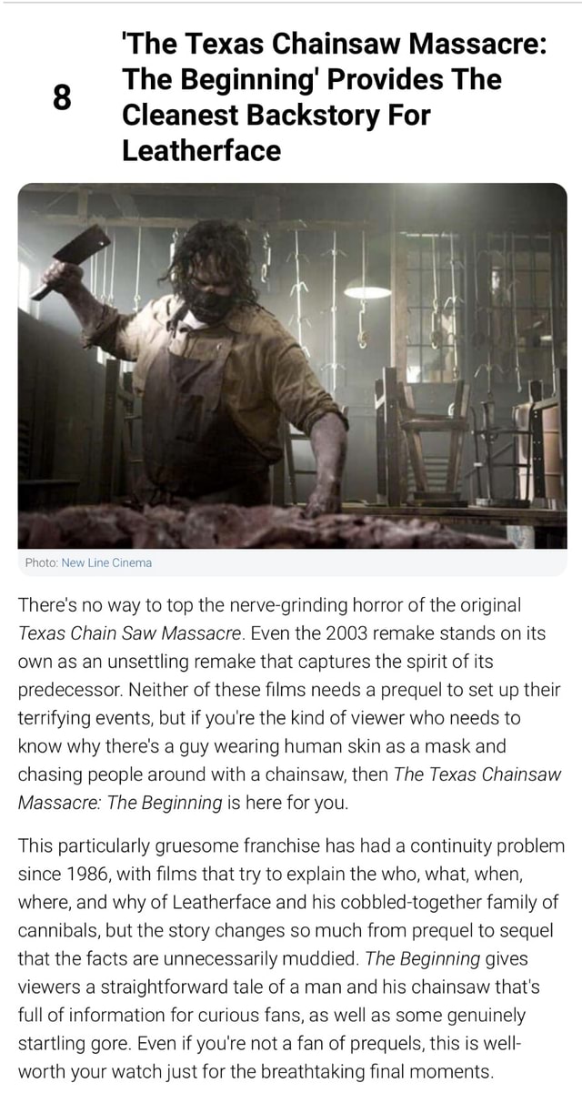 'The Texas Chainsaw Massacre: 8 The Beginning' Provides The Cleanest ...