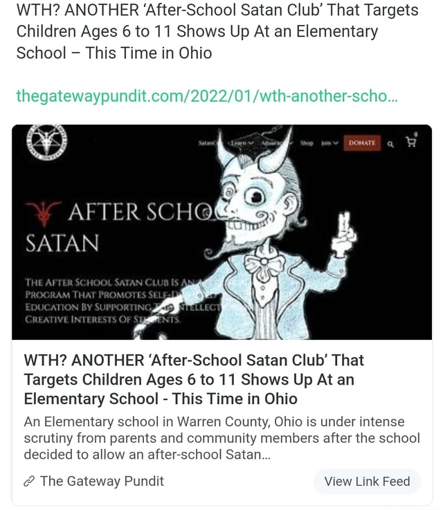 WTTH? ANOTHER 'After-School Satan Club' That Targets Children Ages 6 to ...