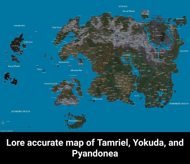 Lore accurate map of Tamriel, Yokuda, and Pyandonea - Lore accurate map ...
