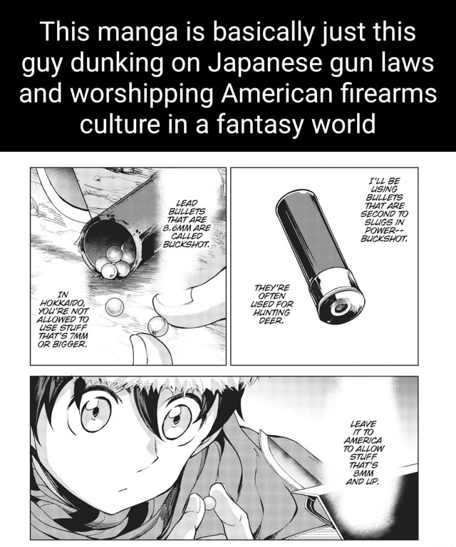 This manga is basically just this guy dunking on Japanese gun laws and ...