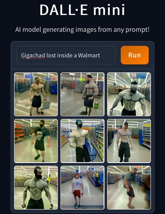 Mini Al model generating images from any prompt! Gigachad lost inside a ...