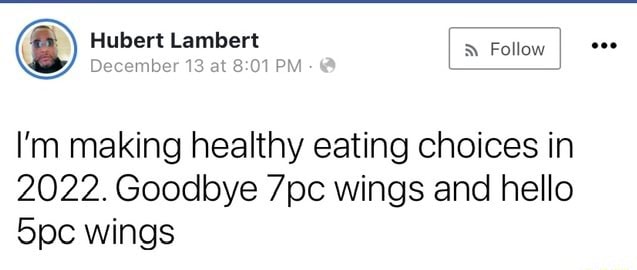 Hubert Lambert Follow December 13 at PM I'm making healthy eating ...