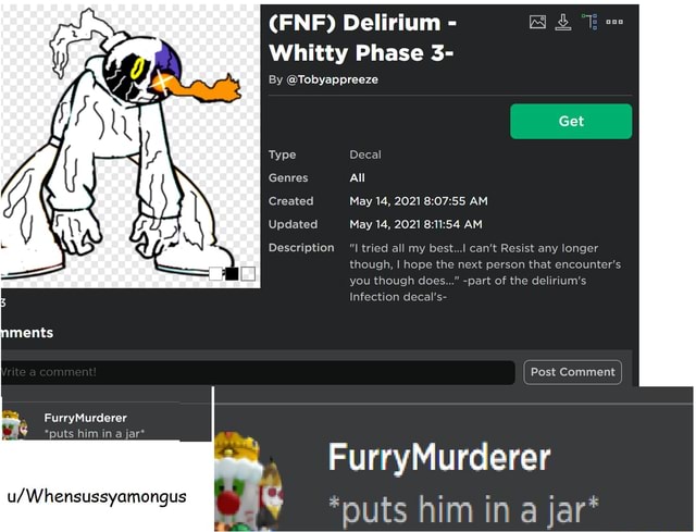 (FNF) Delirium - Whitty Phase 3- By @Tobyappreeze Type Decal Genres All ...