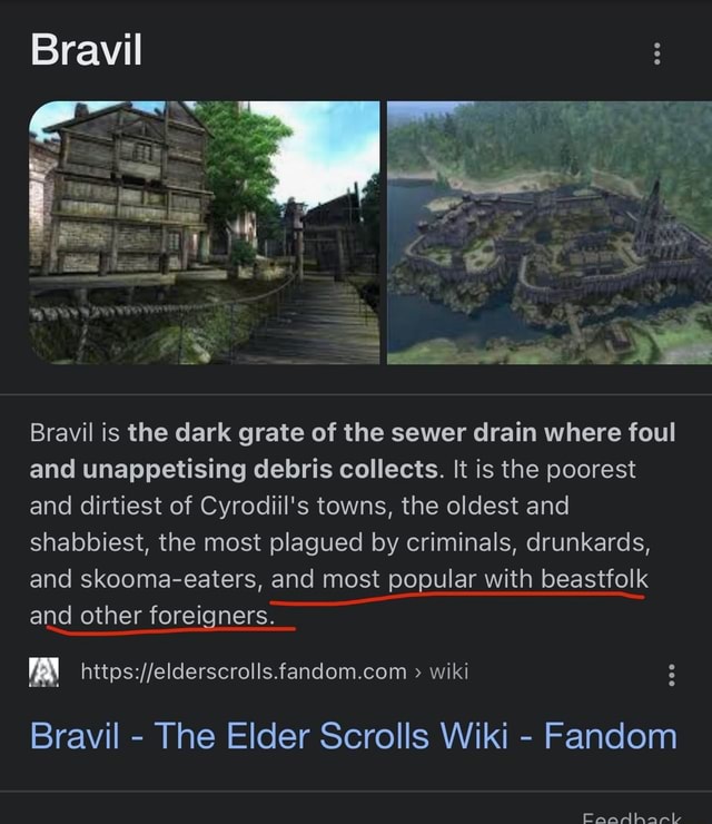 Bravil Bravil is the dark grate of the sewer drain where foul and ...