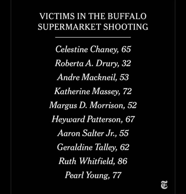 VICTIMS IN THE BUFFALO SUPERMARKET SHOOTING Celestine Chaney, 65 ...