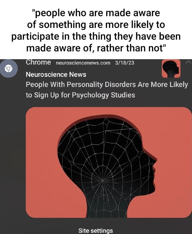 "people who are made aware of something are more likely to participate ...