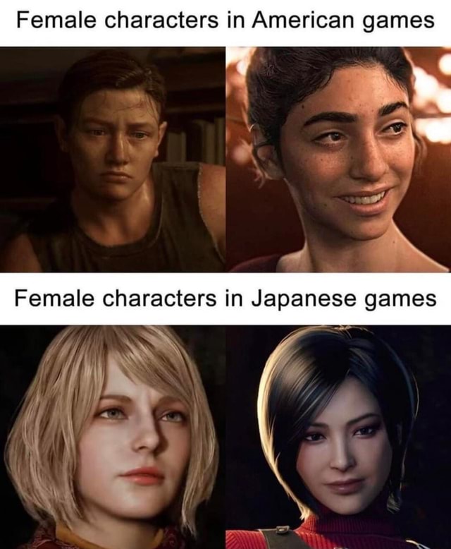 Female characters in American games Female characters in Japanese games ...