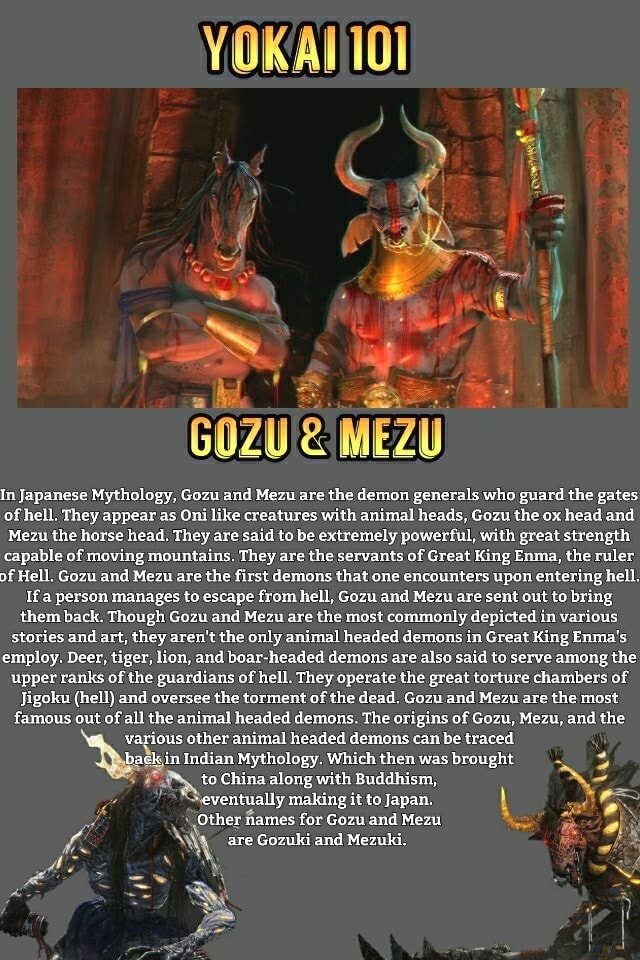 GOZU In Japanese Mythology, Gozu and Mezu are the demon generals who ...