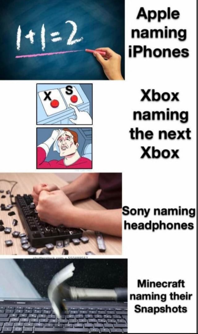 Apple naming iPhones Xbox naming the next Xbox Sony naming headphones ...