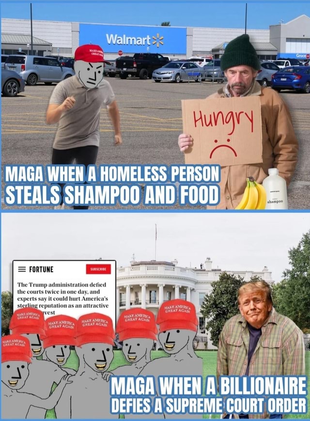 MAGA WHEN A HOMELESS PERSON STEALS SHAMPOO AND FOOD FORTUNE 'The rump ...