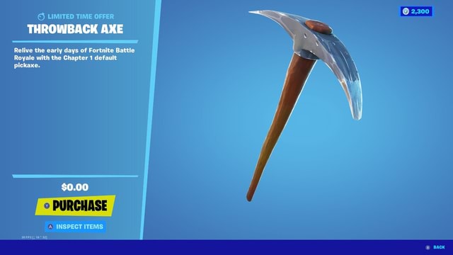 LIRITED TIRIE THROWBACK AXE Relive the early days of Fortnite Battle ...