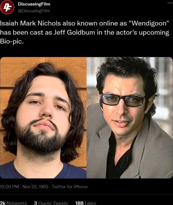Isaiah Mark Nichols also known online as "Wendigoon" has been cast as ...