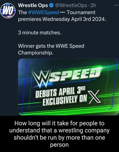 Wrestle Ops @ @WrestleOps-2h The #WWESpeed Tournament premieres ...