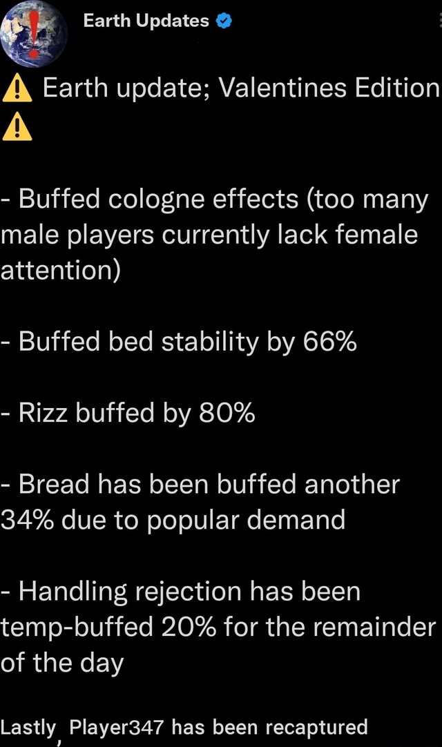 Earth Updates @ A Earth update; Valentines Edition - Buffed cologne ...
