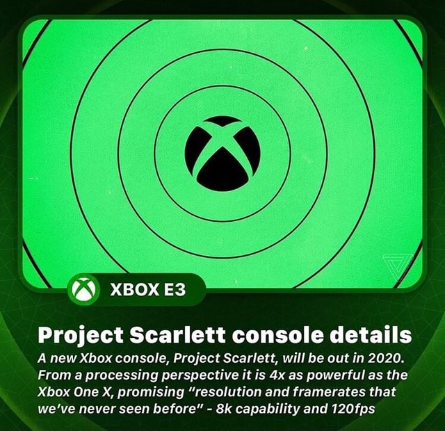 Project Scarlett console details A newXbox console, Project Scarlett ...