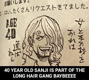 ('Ms 40 YEAR OLD SANJI IS PART OF THE LONG HAIR GANG BAYBEEEE - 40 YEAR ...