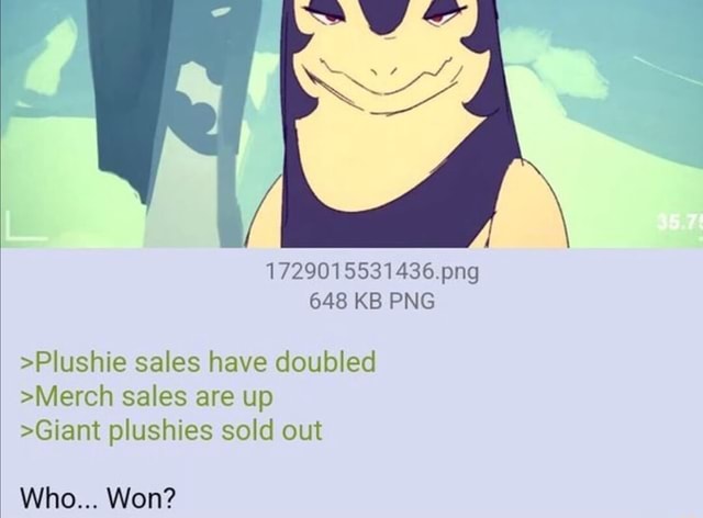1729015531436.png 648 KB PNG >Plushie sales have doubled >Merch sales ...